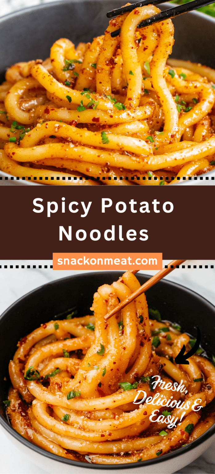 Spicy Potato Noodles - Snack On Meat