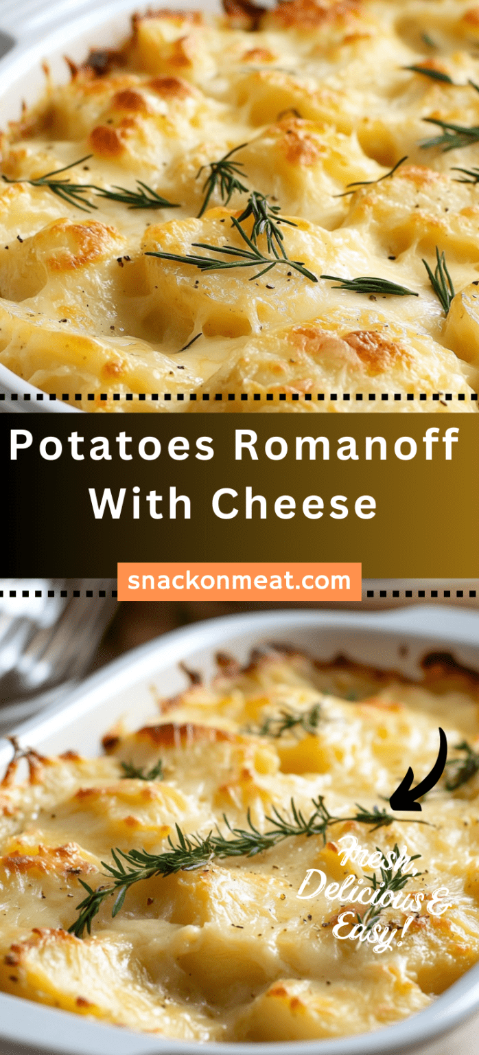 Potatoes Romanoff With Cheese - Snack On Meat