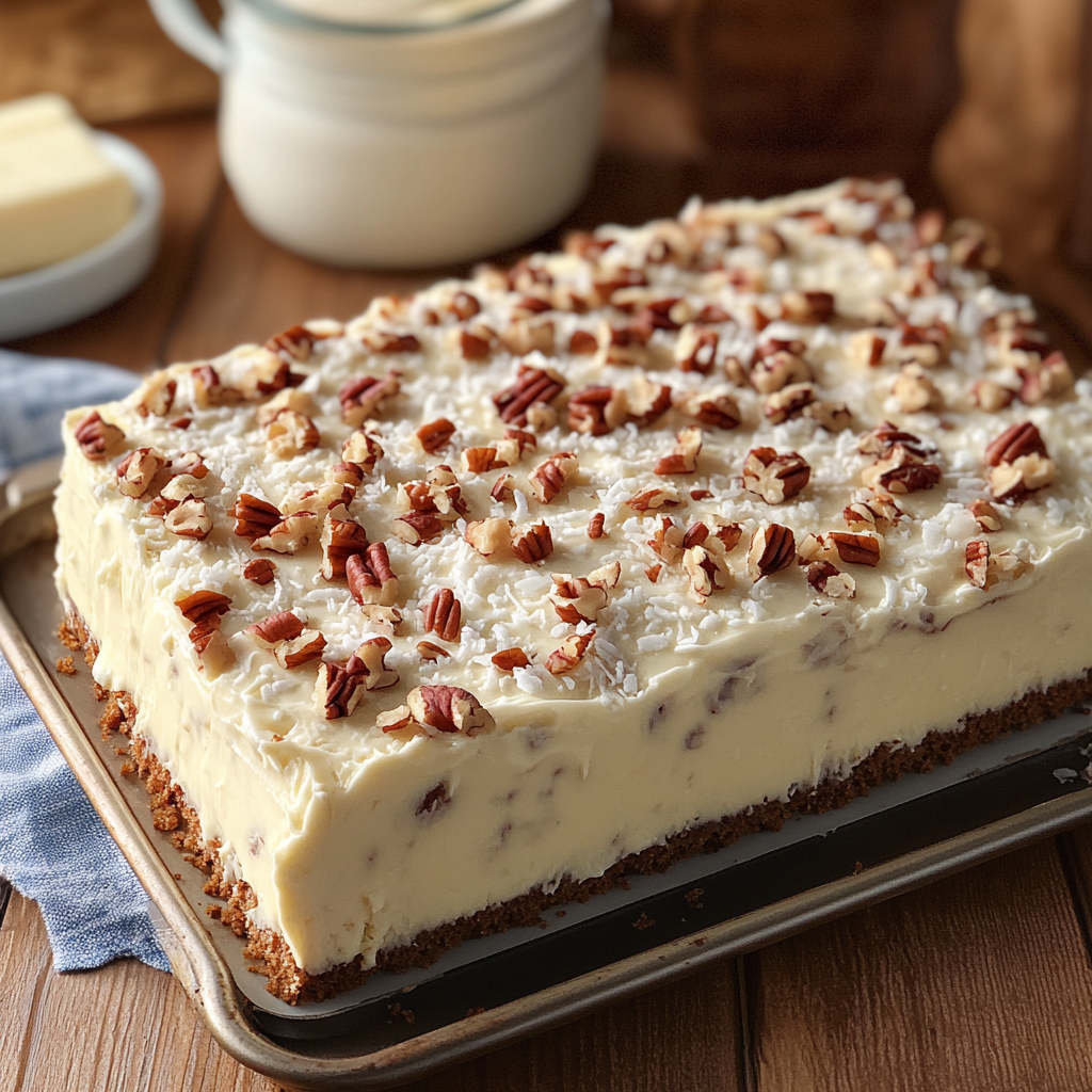 Delight in Italian Cream Sheet Cake: A Slice of Comfort - Snack On Meat