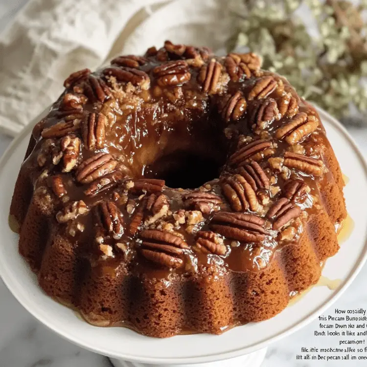 Pecan Upside-Down Bundt Cake Recipe - Snack On Meat