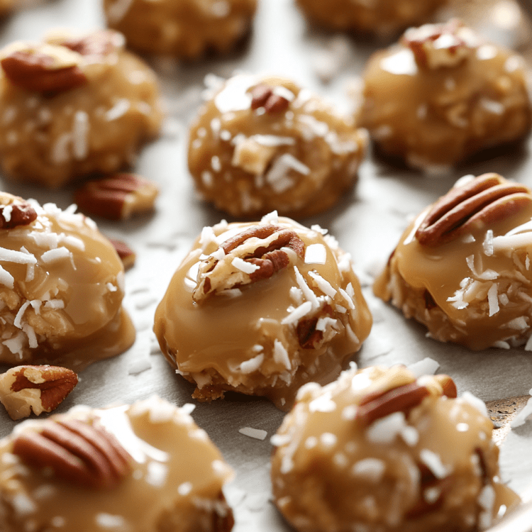 No-Bake Coconut Pecan Praline - Snack On Meat