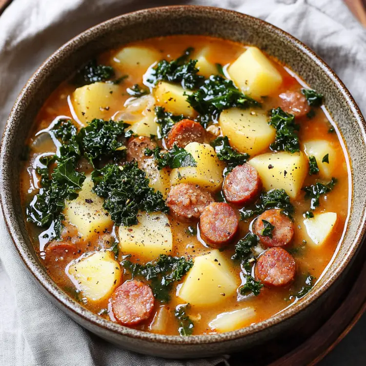 Sausage, Potato, and Kale Soup - Snack On Meat
