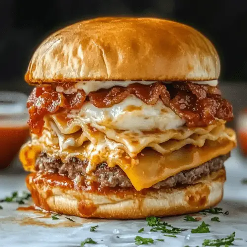 Turkey Bacon Lasagna Burger - Snack On Meat