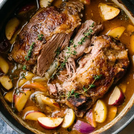 Apple Cider Braised Pork Shoulder - Snack On Meat