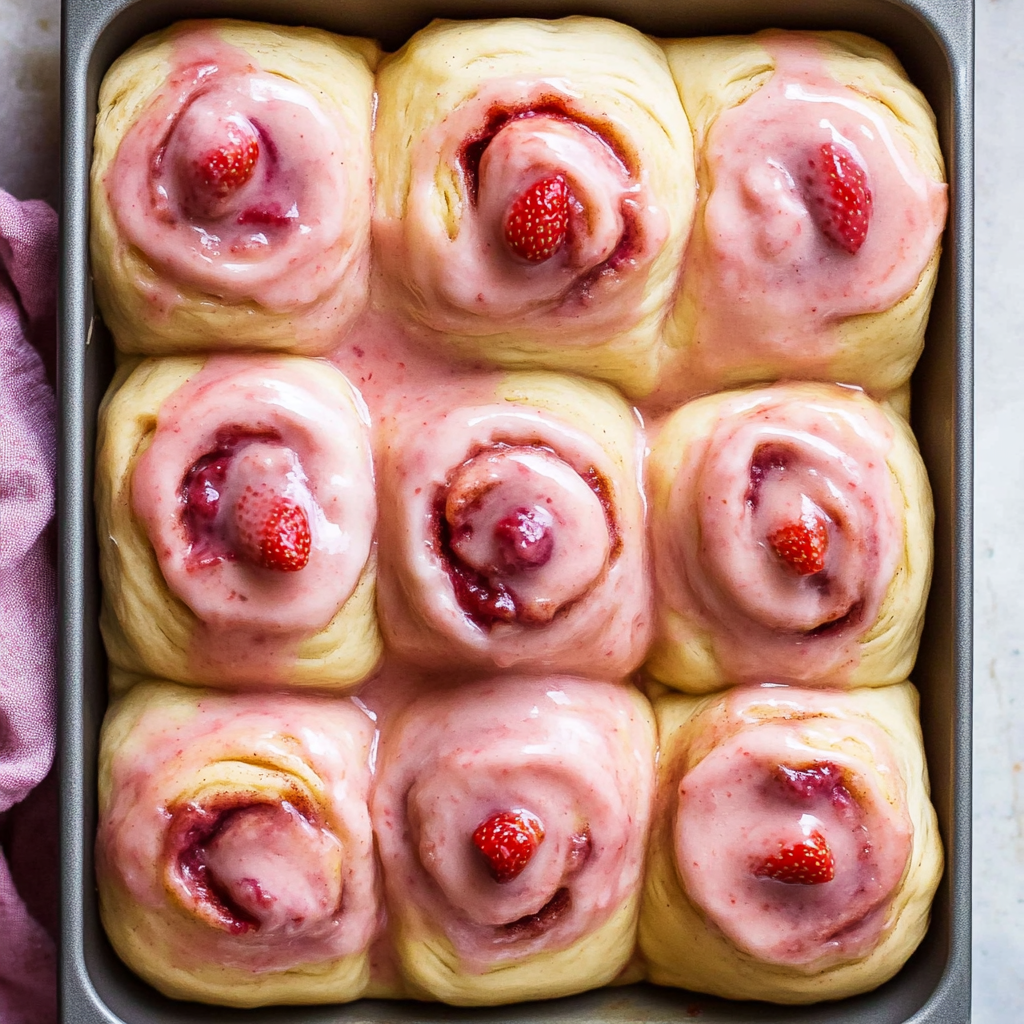 Strawberry Cinnamon Rolls Snack On Meat Strawberry Cinnamon Rolls Snack On Meat