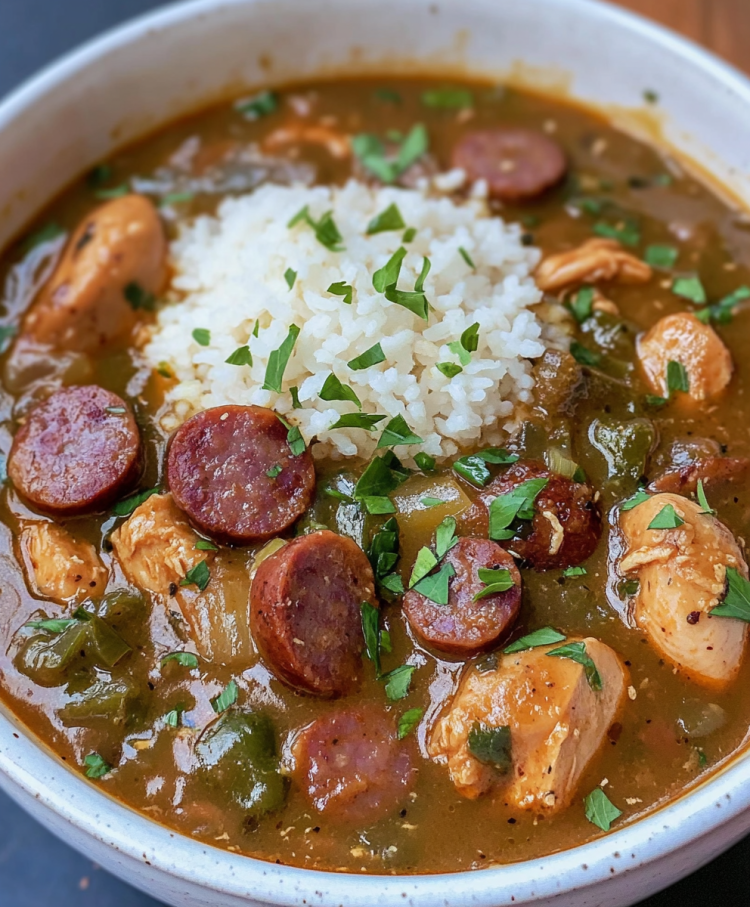 Chicken and Sausage Gumbo - Snack On Meat