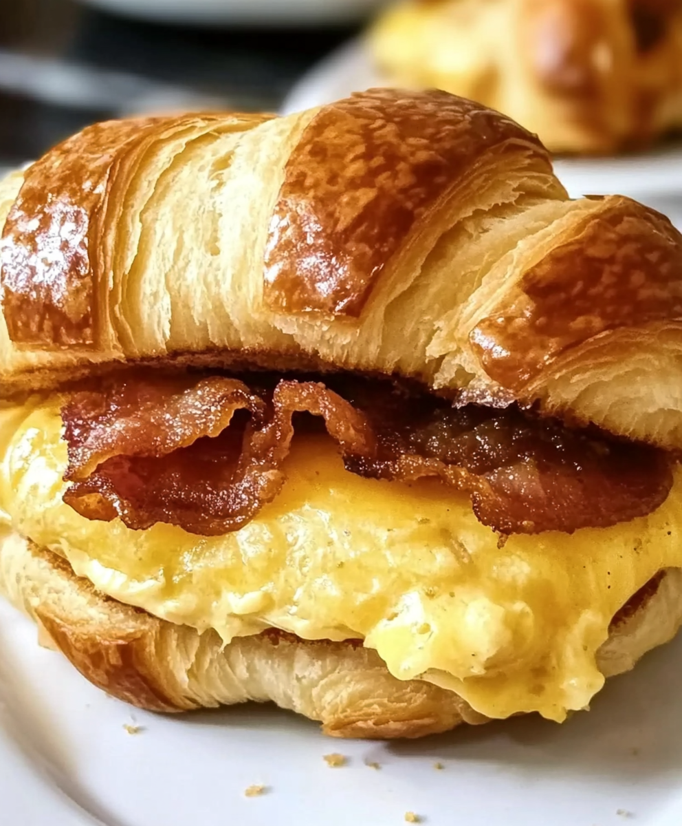 Killer Maple Mustard Croissant Breakfast Sandwiches - Snack On Meat