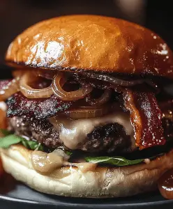 Irish Pub Burgers with Bacon, Caramelized Onions, and Stout - Snack On Meat