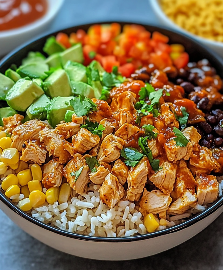 One Pan Chicken Burrito Bowl (Quick & Flavorful Weeknight Dinner ...
