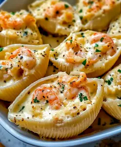 Creamy Seafood Stuffed Shells - Snack On Meat