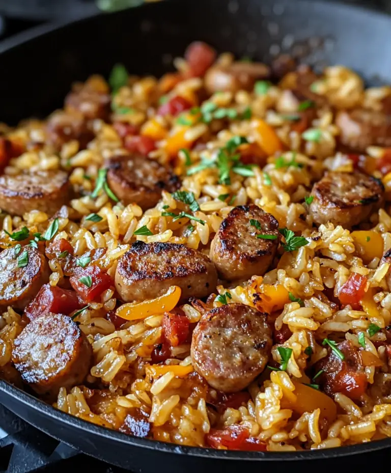 One-Pan Sausage and Rice Skillet: A Hearty, Flavorful, and Easy Meal ...
