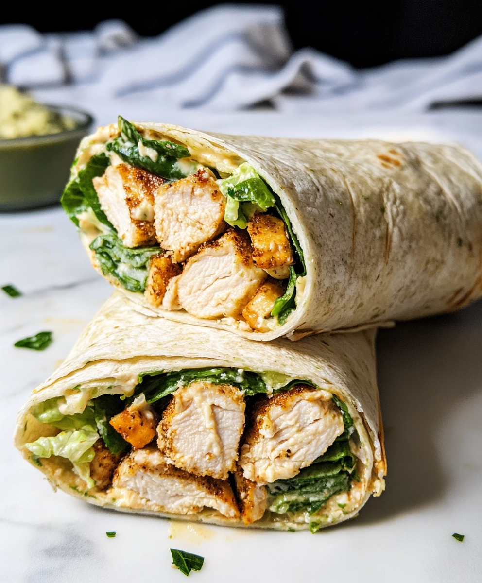 Chicken Caesar Wraps - Snack On Meat