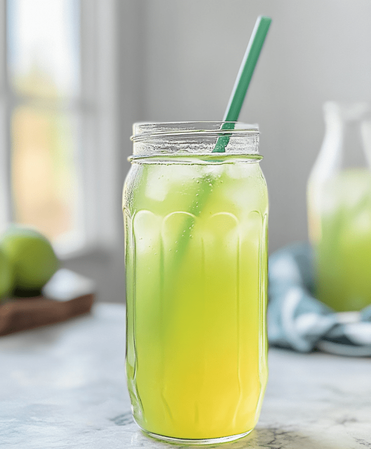Healthy Sour Green Apple & Lime Soda (No Added Sugar) - Snack On Meat