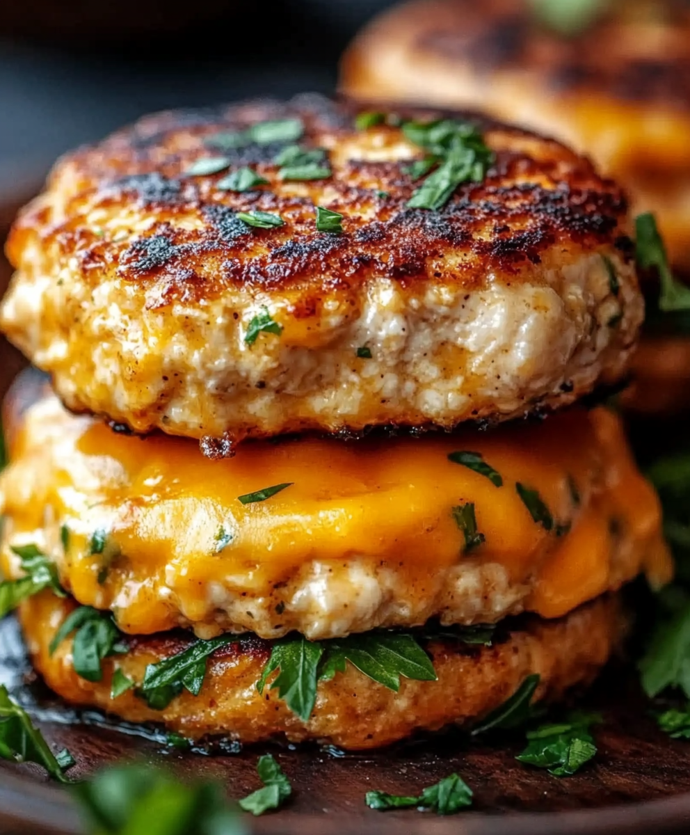 Cheddar Ranch Chicken Burgers - Snack On Meat
