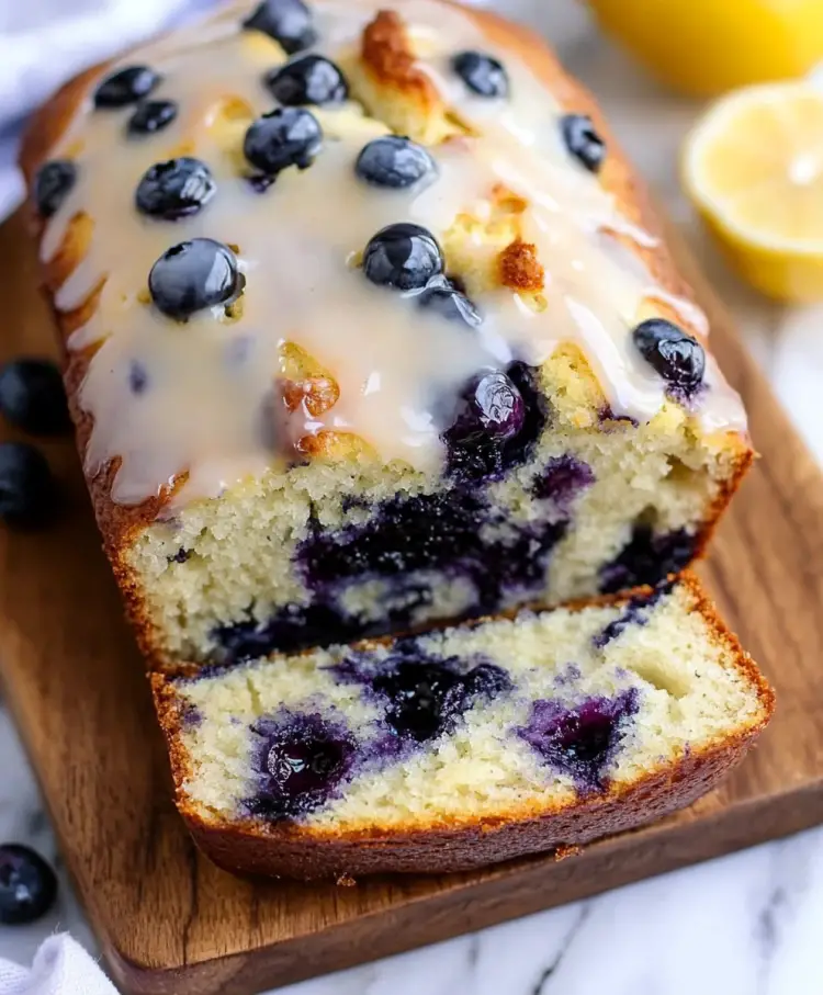 Easy Lemon Blueberry Bread with Lemon Glaze - Snack On Meat