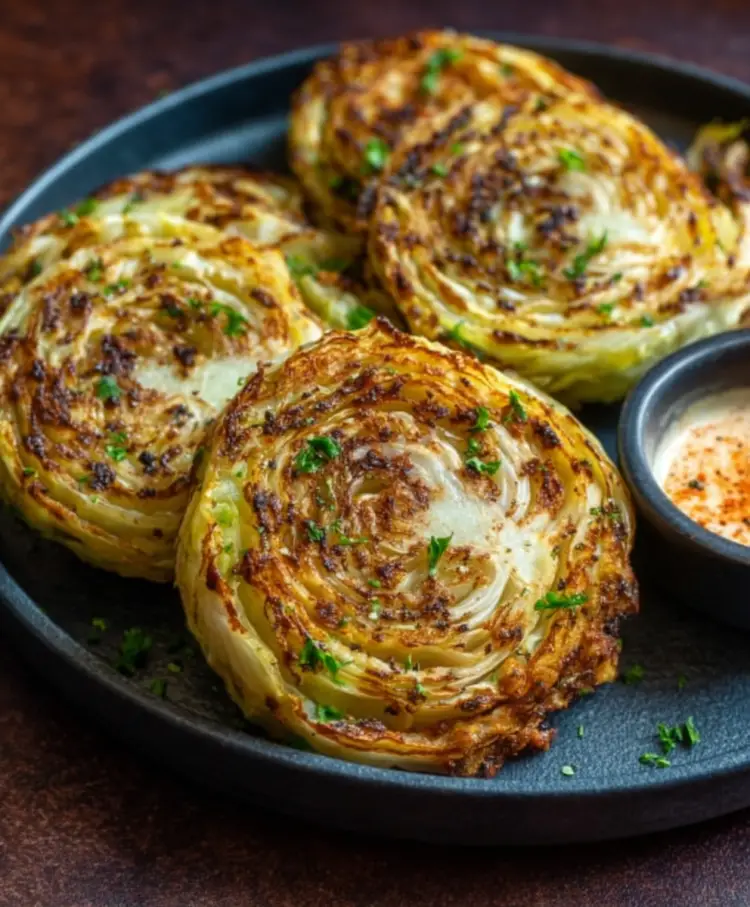 Crispy Roasted Cabbage Steaks (Oven or Air Fryer) - Snack On Meat