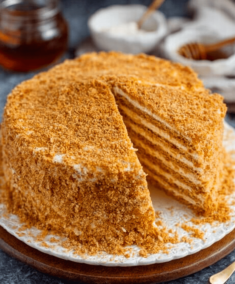 Russian Honey Cake (Medovik) - Snack On Meat