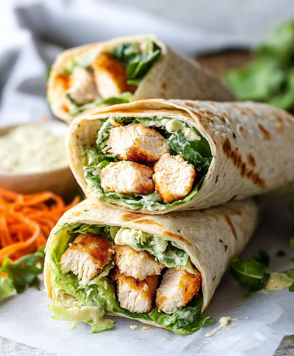 Chicken Caesar Wraps - Snack On Meat