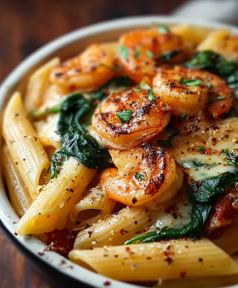 Cheese Shrimp Penne Pasta & Spinach – A Creamy, Flavor-Packed Favorite ...