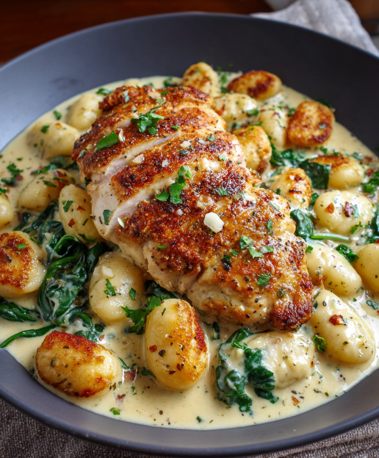 Asiago Chicken and Gnocchi - Snack On Meat
