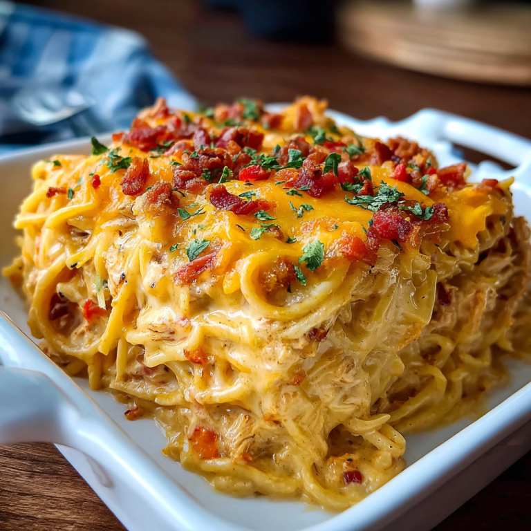 Spicy Southern Cheesy Chicken Spaghetti Casserole - Snack On Meat