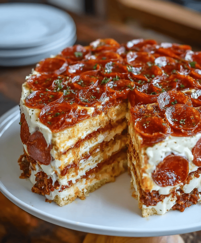 Pepperoni Pizza Layer Cake Recipe: A Fun Twist on Classic Pizza - Snack ...