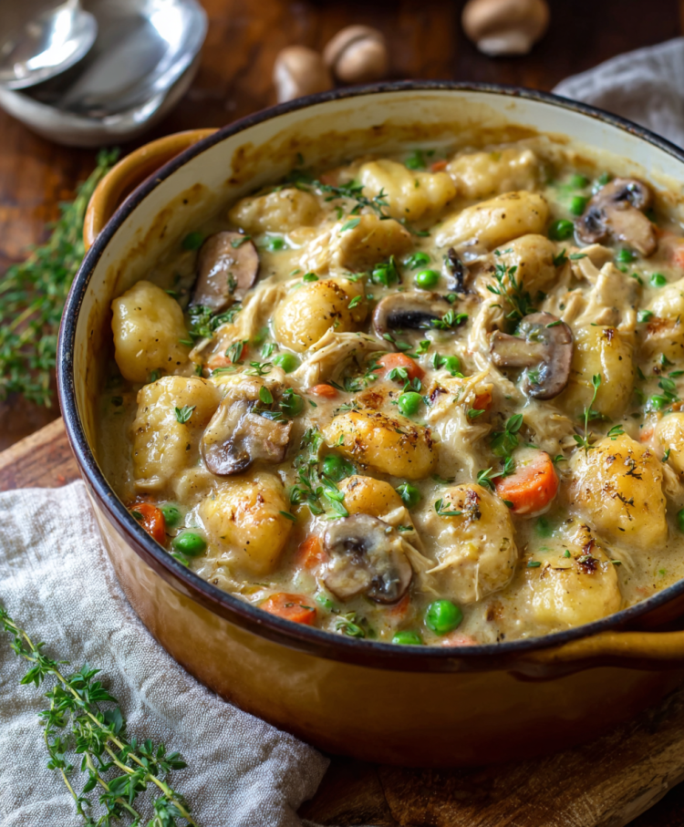 One Pot Gnocchi Chicken Pot Pie - Snack On Meat