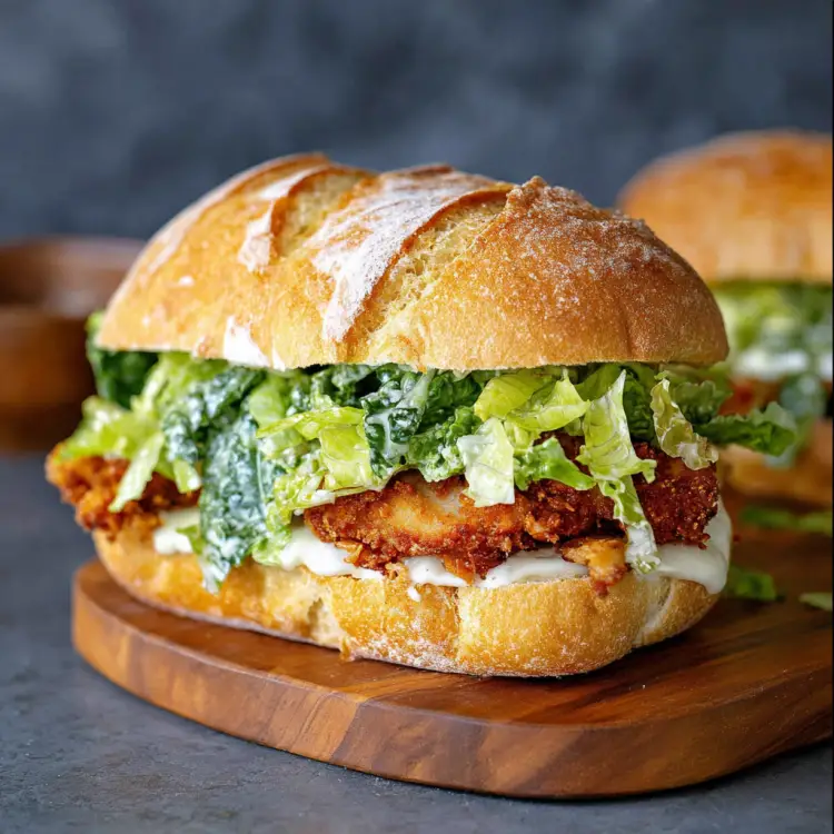 Crispy Chicken Caesar Sandwich - Snack On Meat