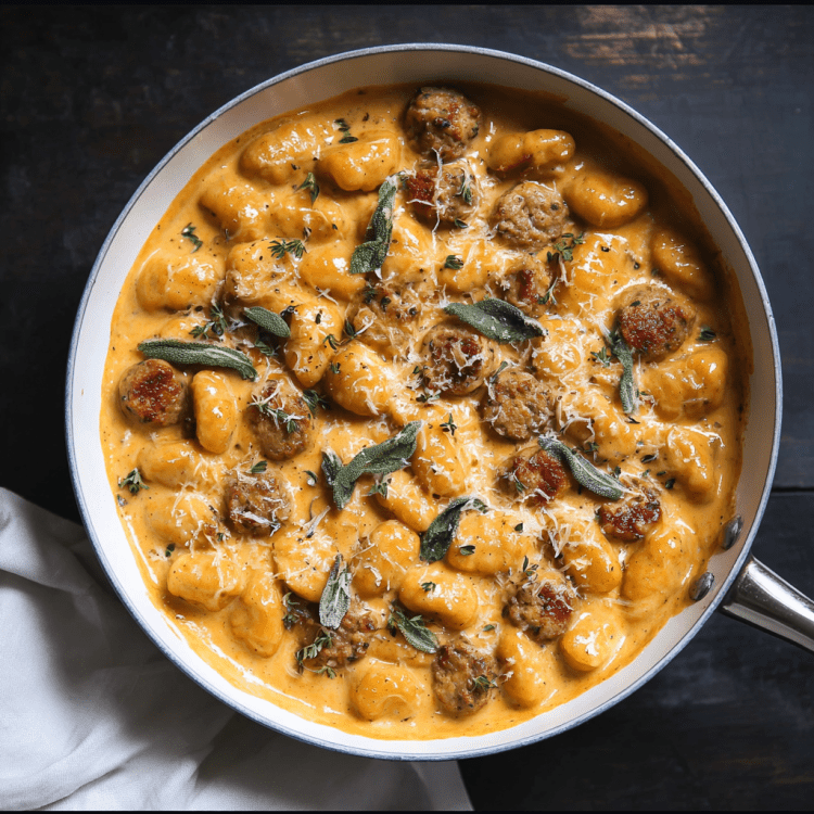 Creamy Butternut Squash Gnocchi with Sausage, Thyme, and Sage - Snack ...