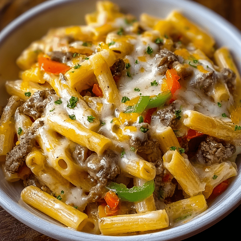 the best Philly Cheesesteak Pasta - Snack On Meat