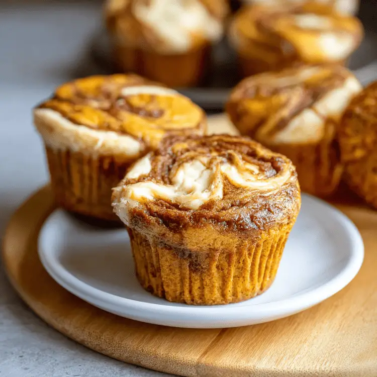 Swirled Pumpkin Cream Cheese Muffins - Snack On Meat