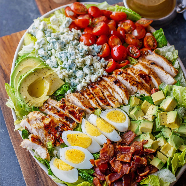 Easy Chicken Cobb Salad with Homemade Cobb Salad Dressing - Snack On Meat