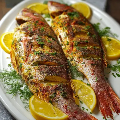 Oven Baked Whole Yellowtail Snapper - Snack On Meat