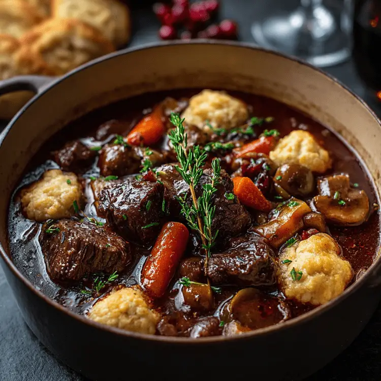 French-Style Beef Stew with Red Wine and Vegetables - Snack On Meat
