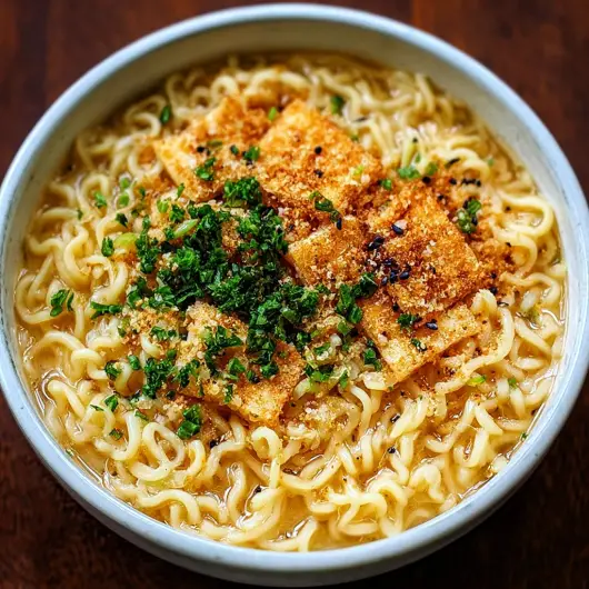 Easy Parmesan Garlic Ramen - Snack On Meat