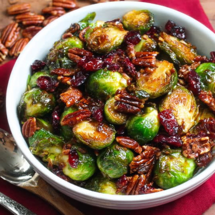 Roasted Brussels Sprouts with Bacon, Pecans, and Cranberries: A Festive ...