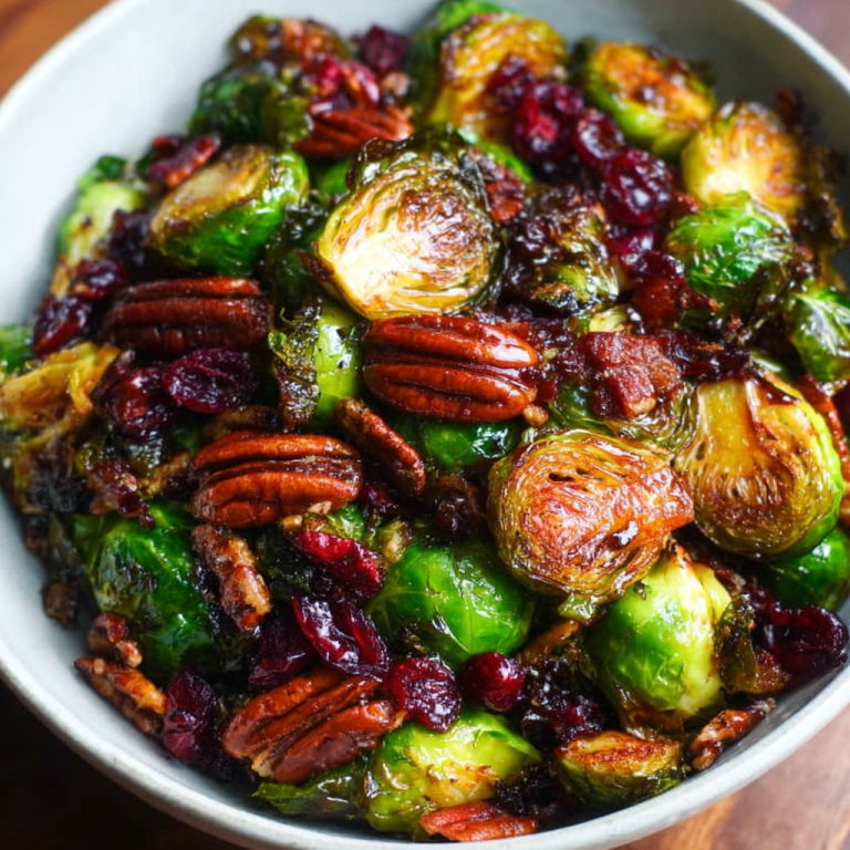 Roasted Brussels Sprouts with Bacon, Pecans, and Cranberries - Snack On ...