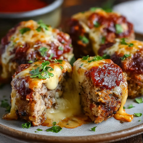 Cheesy Stuffed Meatloaf Bites - Snack On Meat
