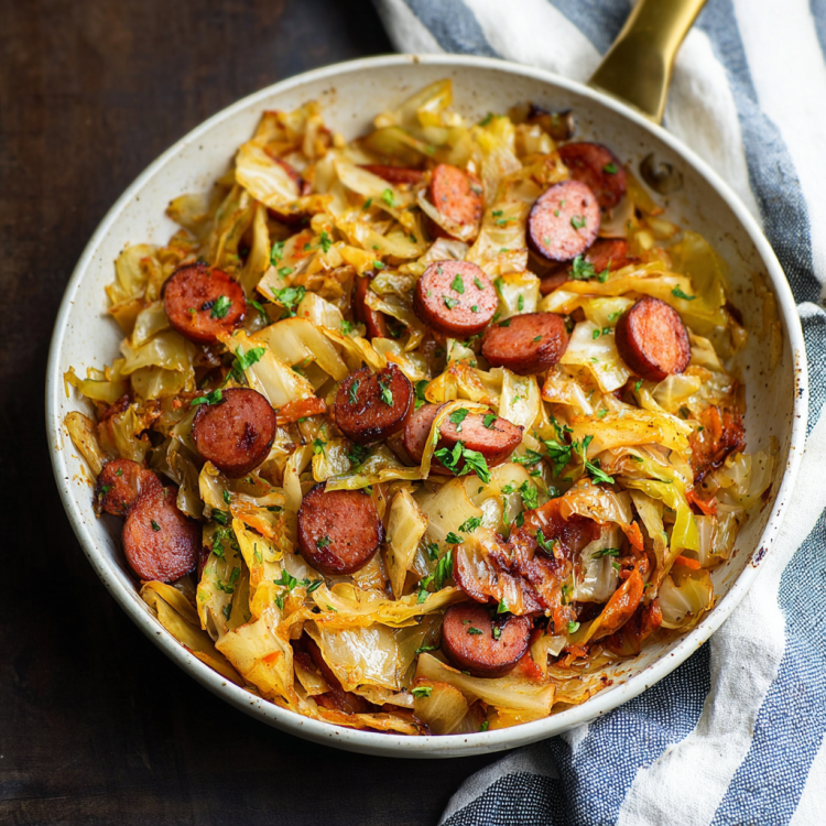 Easy Cabbage and Kielbasa Skillet - Snack On Meat