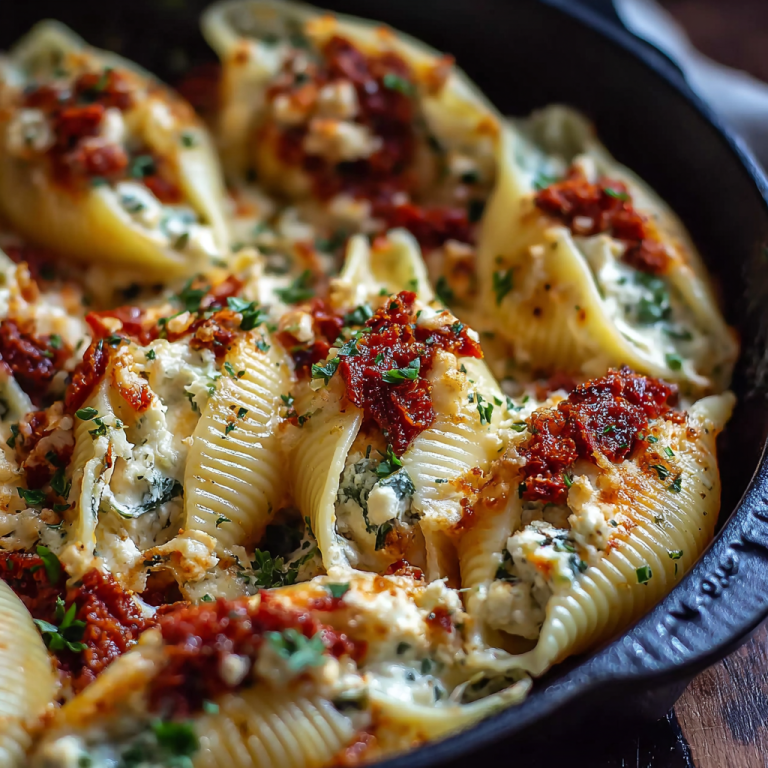 Sun-Dried Tomato Ricotta Stuffed Shells - Snack On Meat