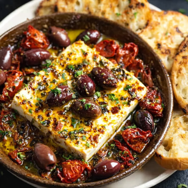 Mediterranean Baked Feta Appetizer - Snack On Meat