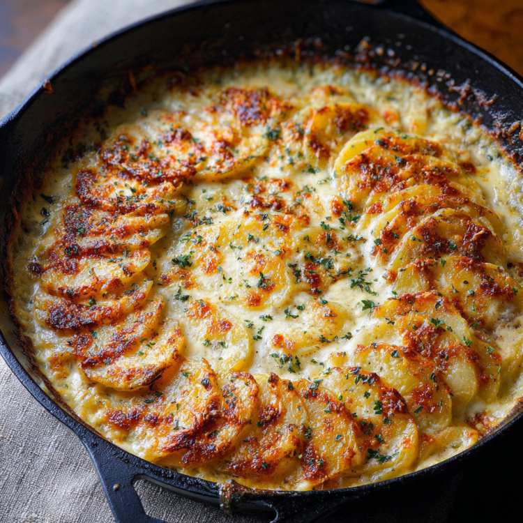 Creamy, Cheesy Potato Gratin - Snack On Meat