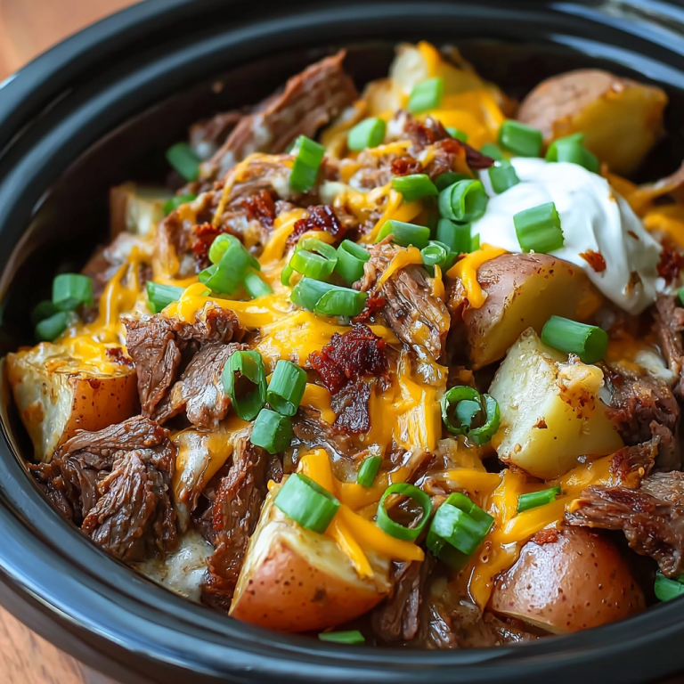 Crockpot Loaded Steak and Potato Bake - Snack On Meat