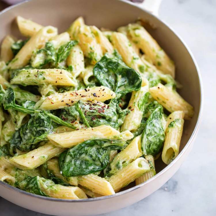 Creamy Spinach Pasta (Ready in 15 Minutes!) - Snack On Meat