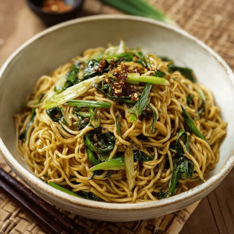 Scallion Oil Noodles - Snack On Meat
