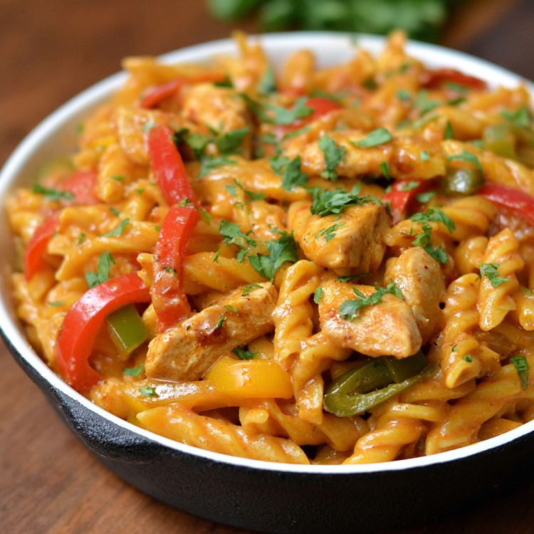One-Pot Chicken Fajita Pasta - Snack On Meat