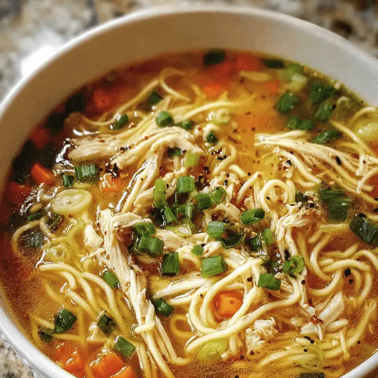 Ginger Garlic Chicken Noodle Soup - Snack On Meat