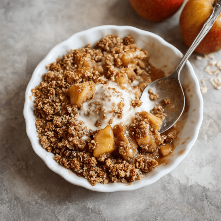 Healthy Breakfast Apple Crumble - Snack On Meat