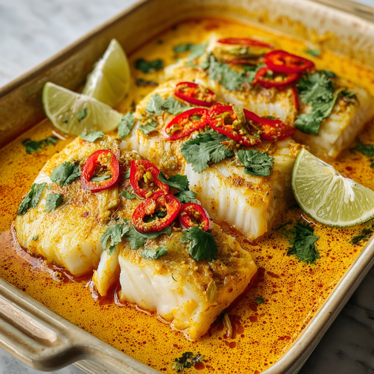 Coconut Curry Baked Cod - Snack On Meat