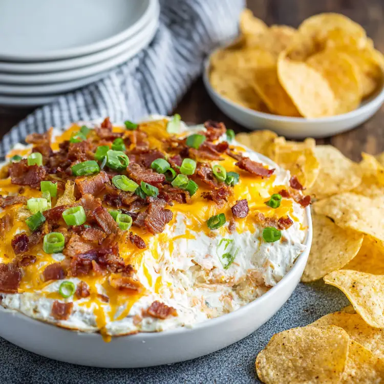 Loaded Baked Potato Chip Dip - Snack On Meat
